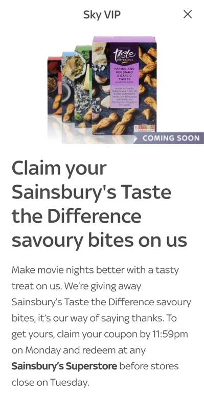 Taste the Difference Savoury Bites at Sky Digital – Free Taste at ...