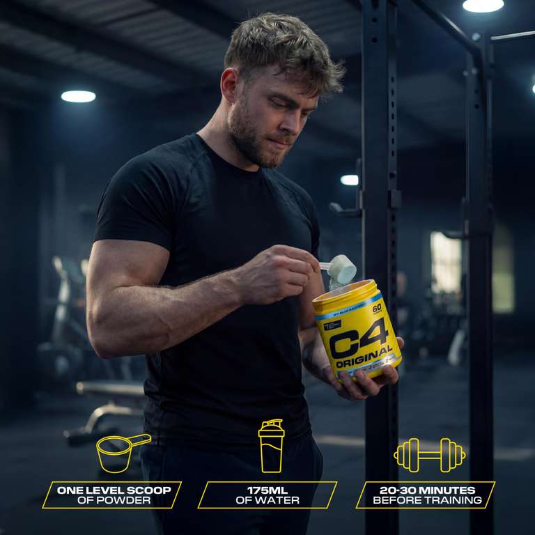 C4 Original Beta Alanine Sports Nutrition Bulk Pre Workout Powder 60 ...