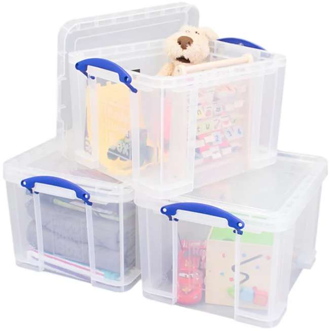 Really Useful 35L Nesting Boxes – Clear Stackable Storage at George at ASDA