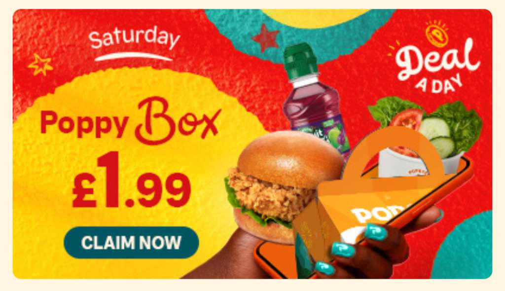 Poppy Box (Kids Meal) from Popeye's Deal of the Day - App only - In ...