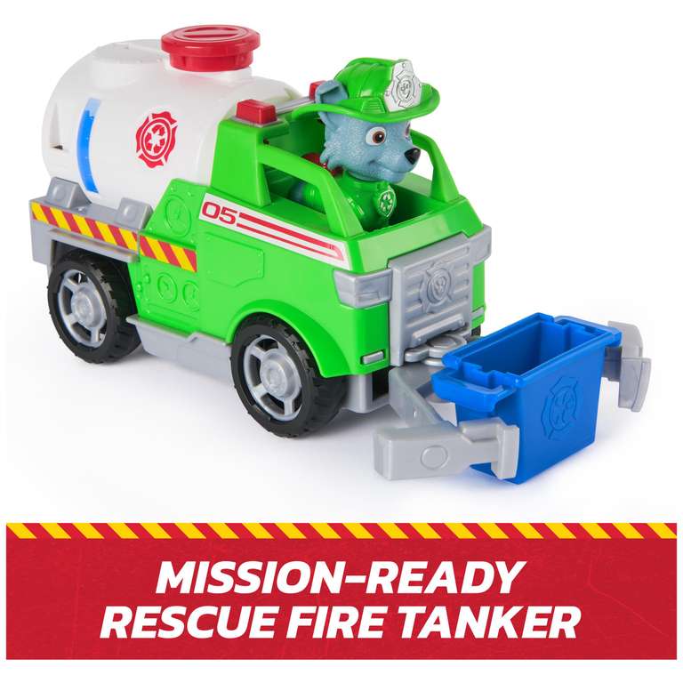 Paw Patrol Fire Rescue: Rocky Rescue Fire Tanker with Action Figure ...