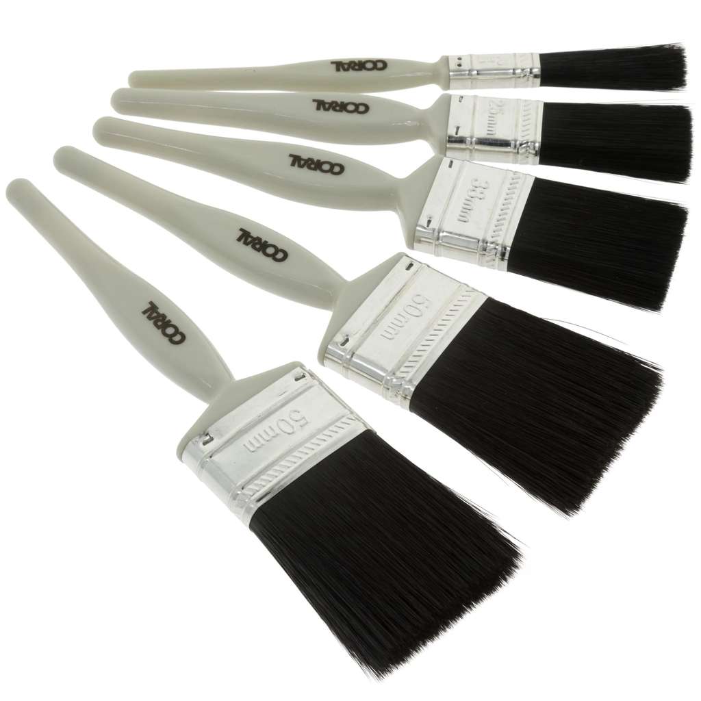 Coral 31128 Synthetic Paint Brushes 5Pk for Walls & Ceilings £3.60 at ...