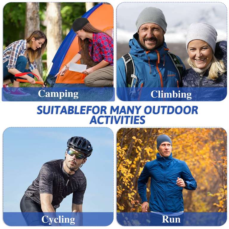 6Pcs Skull Beanie Caps - Lightweight & Breathable for Running £7.79 at ...