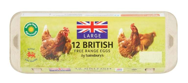 Sainsbury's British Free Range Eggs Large x12 – £3.00 at Sainsbury's ...