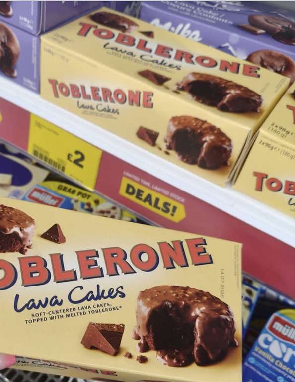 Toblerone 2 x 90g Lava Cakes – £2.00 at Heron Foods | hotukdeals