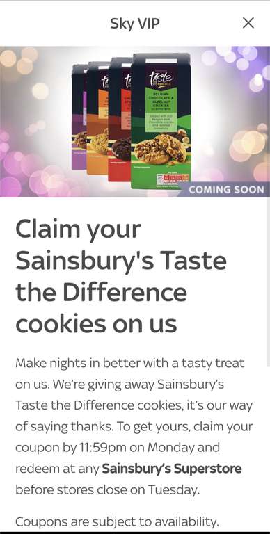 Free Taste the Difference Cookies at Sainsbury's - Claim Now! | hotukdeals