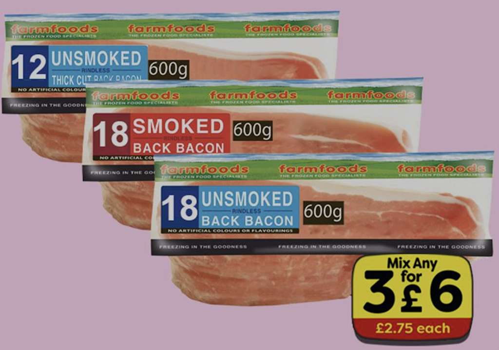 FarmFoods Bacon 600g - 3 for £6 Offer! Buy Now at FarmFoods | hotukdeals