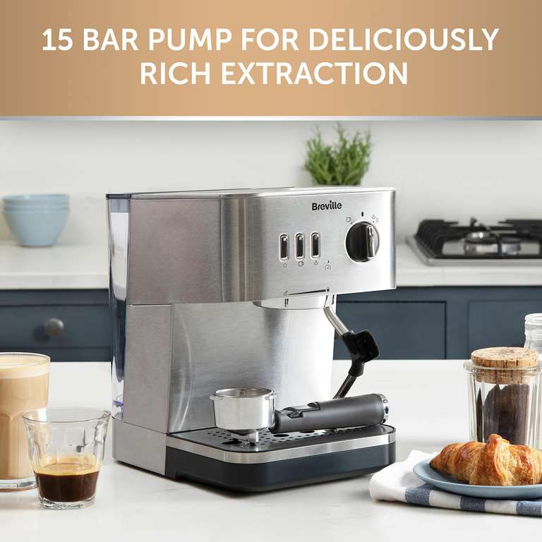 Breville Bijou Espresso Machine — 15 Bar, Steam Wand, Automatic/Manual ...