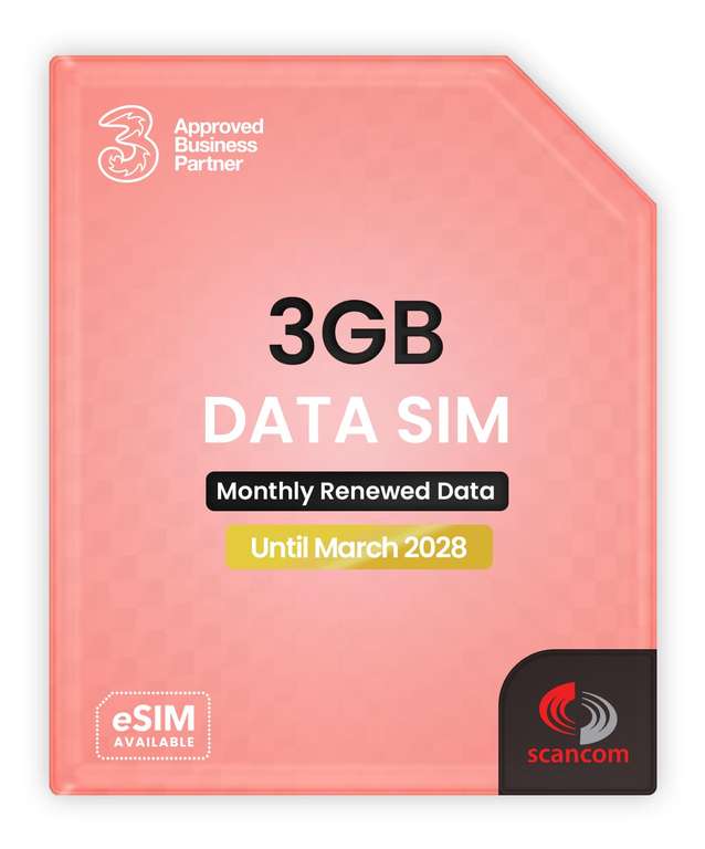 Three 3GB Data SIM Card – £22.55 at Scancom_Distribution / Prime Day ...