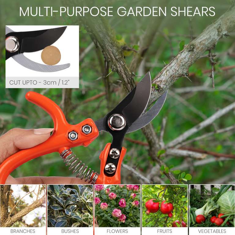 Belle Vous Garden Pruning Shears - Orange at Amazon | hotukdeals