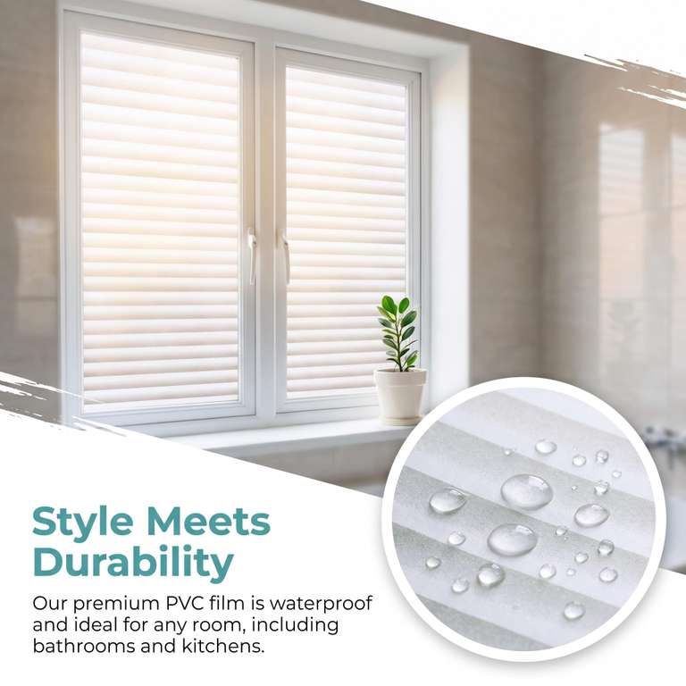 Frosted Blinds Privacy Window Sticker for Glass – 44.5 x 200cm, Static ...