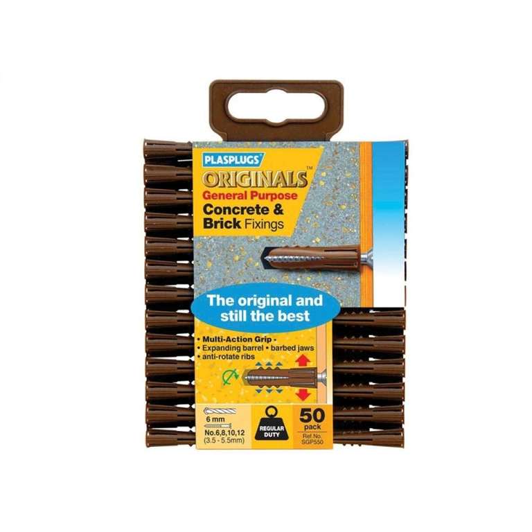 Plasplug SGP550 General Purpose Multifix Fixings 50 Pack £1.02 at ...