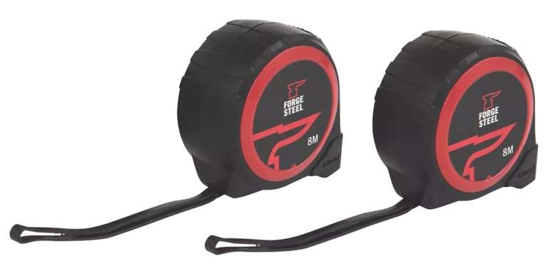 Forge Steel 8m Tape Measure Set 2 Pack - Only £5.99 at Screwfix ...