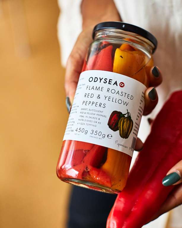 4 x Odysea Flame Roasted Red & Yellow Peppers 450g (4 for 3) £6.33 S&S ...