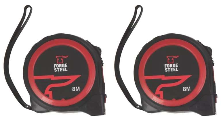 Forge Steel 8m Tape Measure Set 2 Pack - Only £5.99 at Screwfix ...