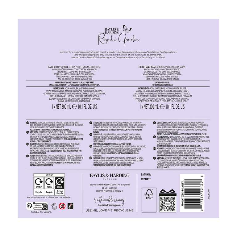 Baylis & Harding Royale Garden Lavender & Rosehip Tea Gift Set £4.70 at ...
