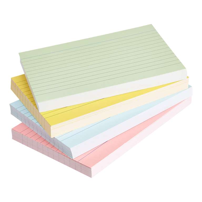 Amazon Basics A6 Ruled Index Cards, Assorted Neon Colours (Pack of 200 ...