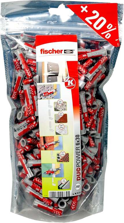 fischer 536382 Big Pack DUOPOWER 6, Red/Grey 6x30 mm 240 pz at Big ...