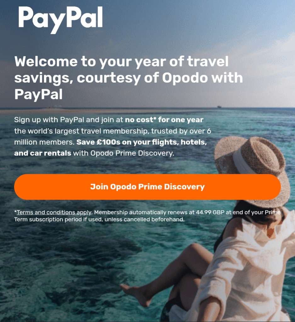 Free 1-Year Opodo Prime Membership via PayPal - £0 | Join Now! | hotukdeals