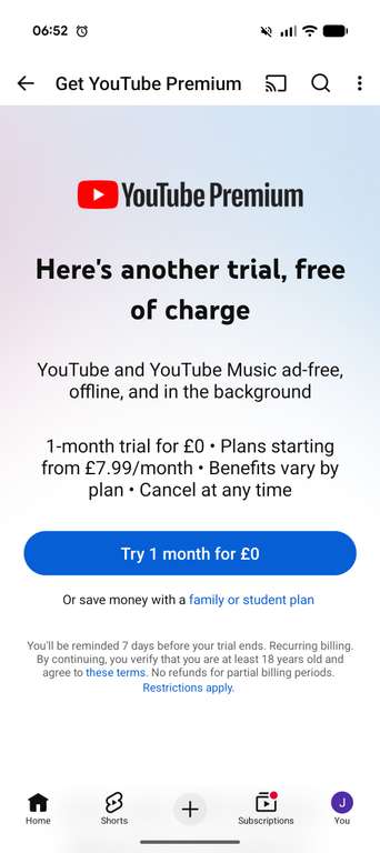 Free 1-Month YouTube Premium Trial for Selected Accounts at YouTube ...