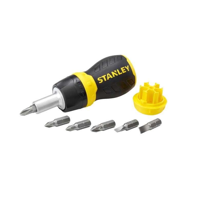 STANLEY 066358 Multi-Bit Stubby Screwdriver £5.99 at Amazon - hotukdeals
