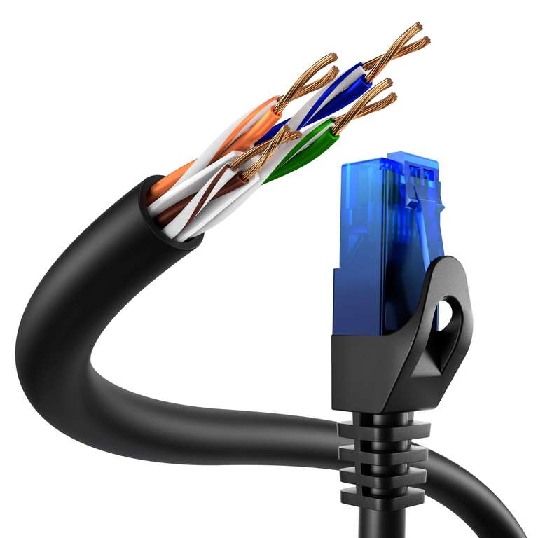 KabelDirekt Network Cable – 5Gbps Fibre Optic speed Ethernet LAN Cat 6 ...