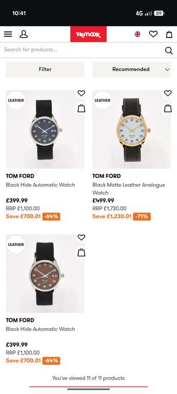 Tom Ford N002 Stainless Steel Watch at TK Maxx – £399.99 | hotukdeals