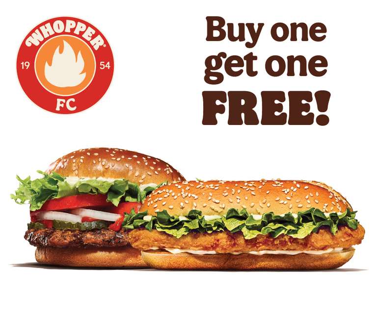 Whopper / Plant Based Whopper Free with App – Burger King UK | hotukdeals