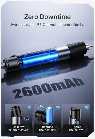 FNIRSI HS-03 Cordless Soldering Iron with 2600mAh Battery at AliExpress ...