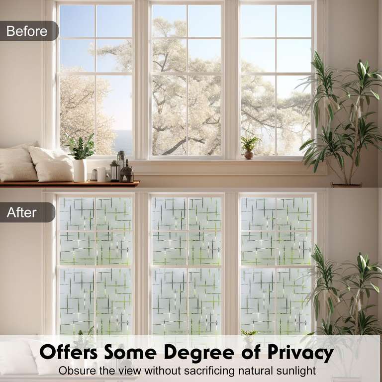 Frosted Glass Window Film: Cross Pattern 78.7 x 11.8 in – at Amazon