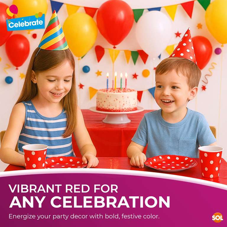 SOL Red Disposable Table Cloths 121x121cm - £2.79 at Amazon | hotukdeals