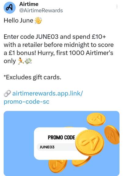 £1 Bonus on £10 Spend at Any Retailer (Gift Cards Not Included ...