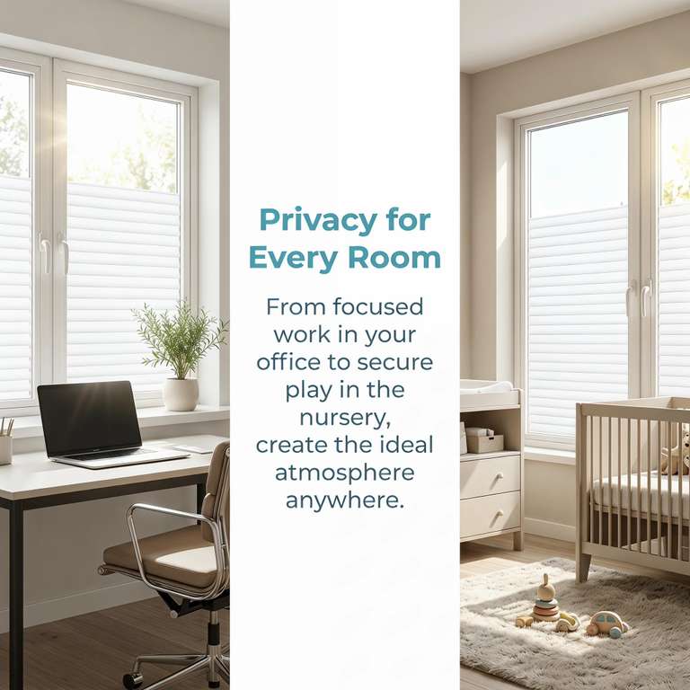 Frosted Blinds Privacy Window Sticker – 44.5x200cm, Static Cling at Amazon