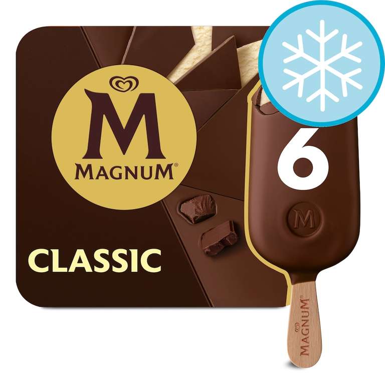 Magnum Classic Ice Cream Sticks 6x100ml – Tesco £4 at Tesco | hotukdeals