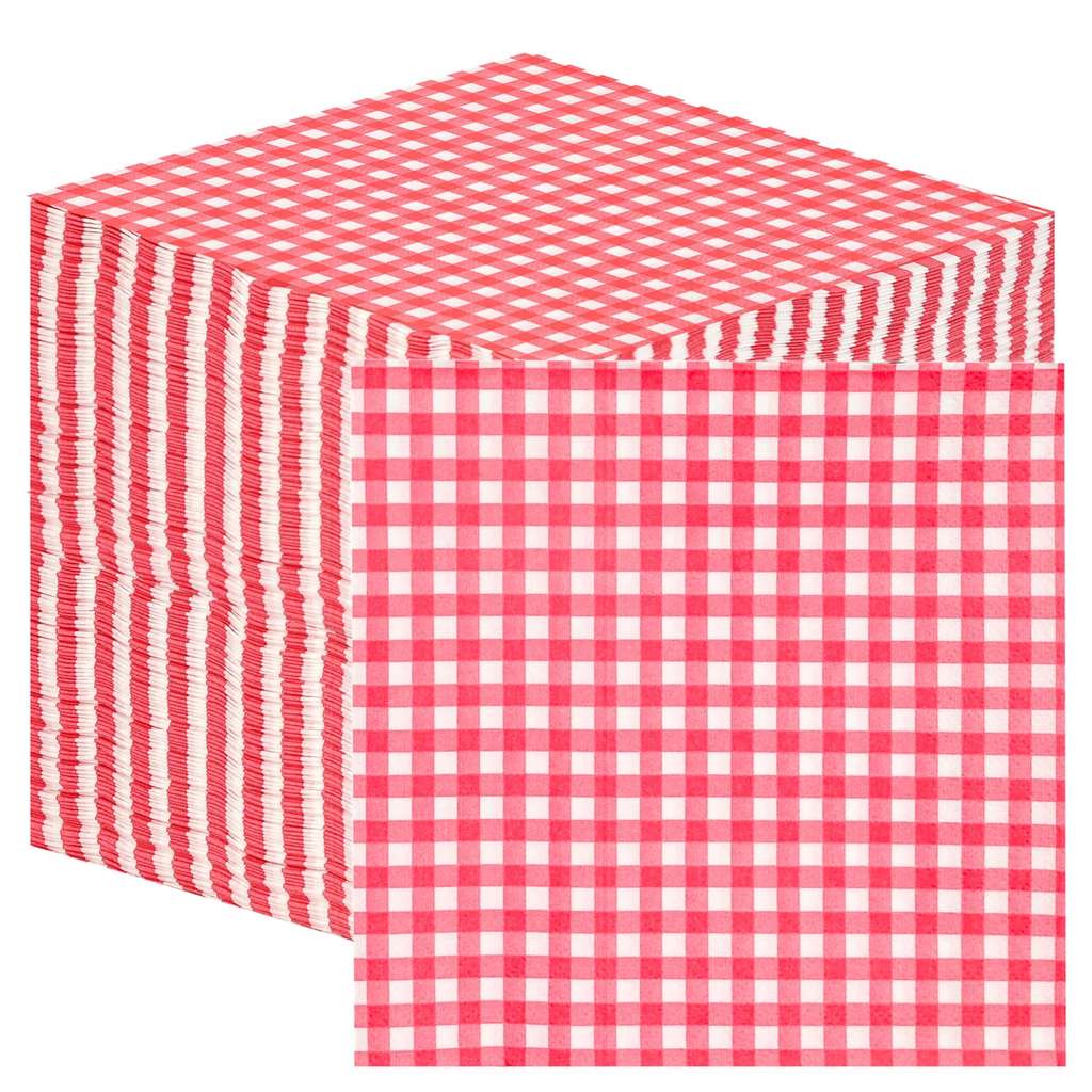 Table Fun 100 x Soft Red Gingham Paper Napkins, Red Checked Napkins ...