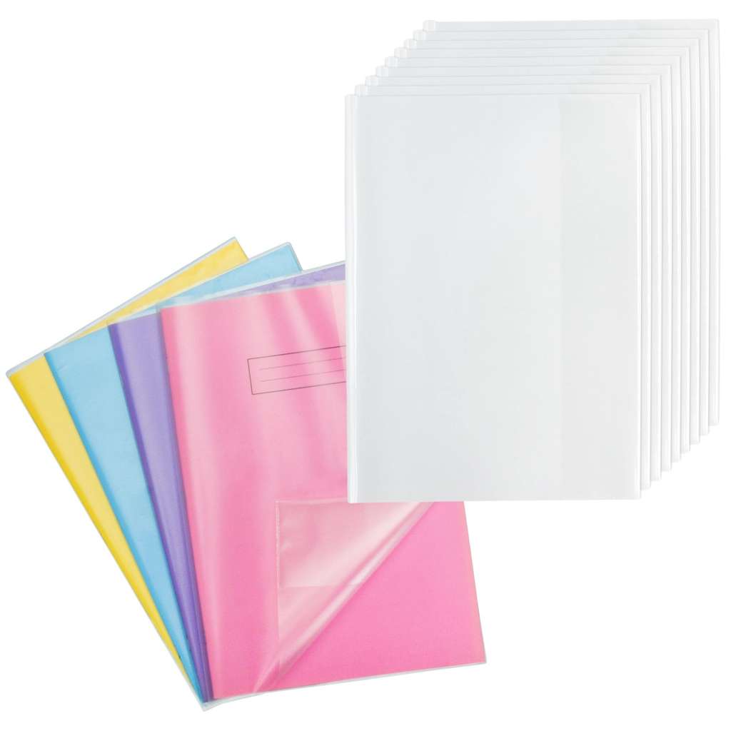 EXERZ A4 Clear Exercise Book Covers 10pcs, Water Resistant - £5.59 at ...
