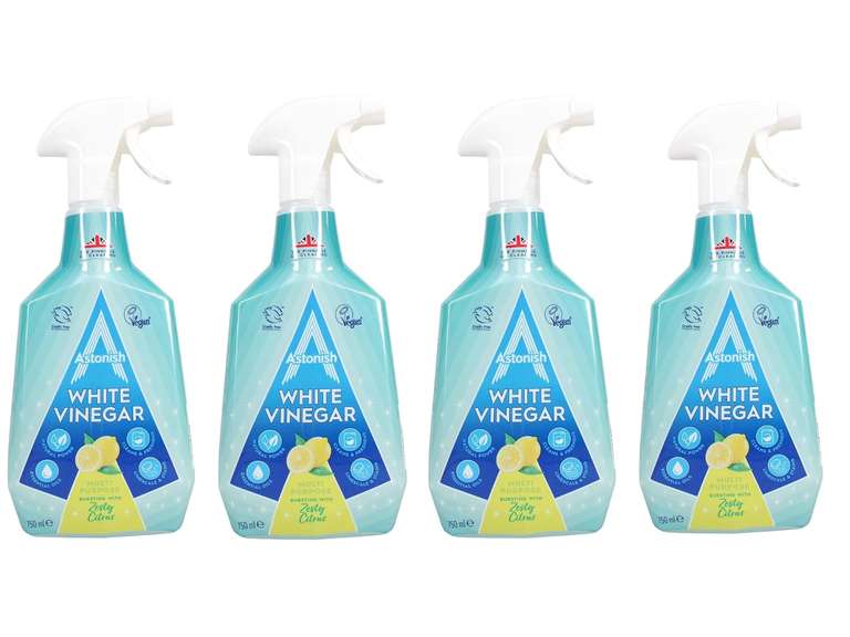 4 x Astonish Multipurpose Cleaning Spray with White Vinegar, Zesty ...