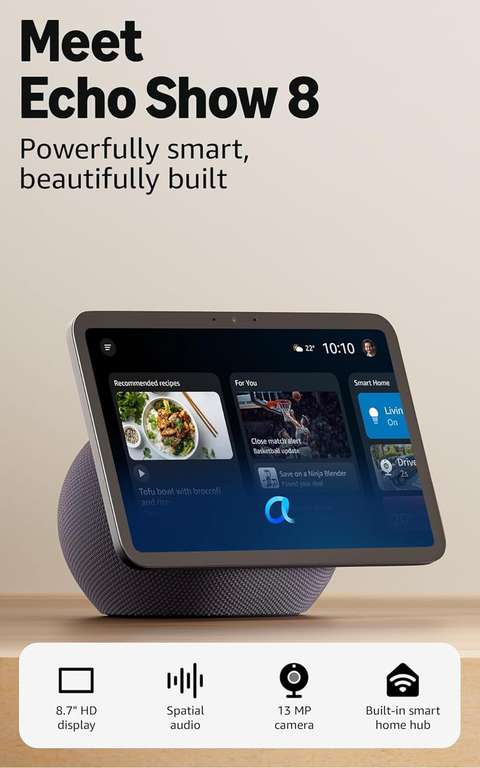 Amazon Echo Show 8 (newest gen), Graphite + Ring Battery Video Doorbell ...