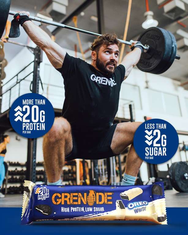 Grenade OREO White - High Protein, Low Sugar Bars, 12 x 60g at £16.57 ...