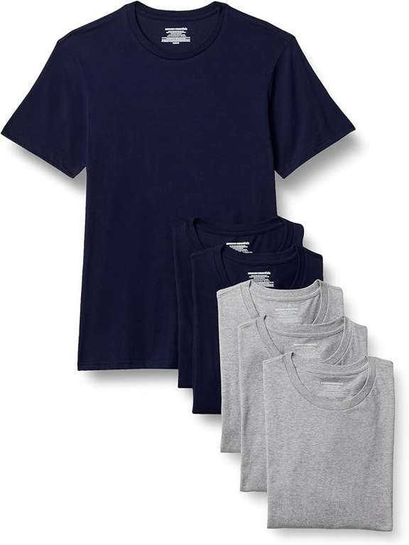 [6 Pack] Amazon Essentials Men's Slim-Fit Cotton Crew Neck Vests, Size ...