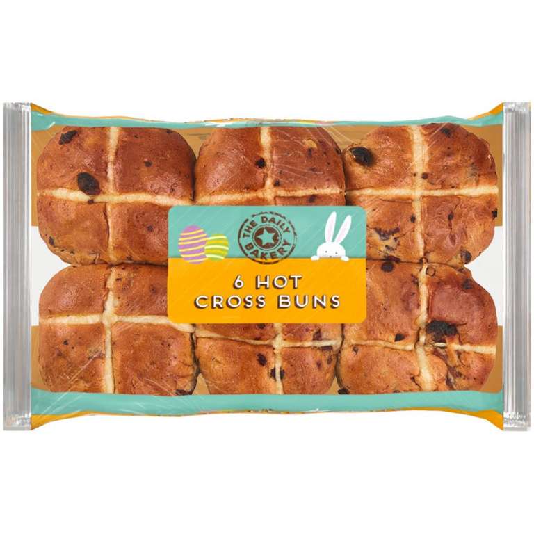 Daily Bakery Hot Cross Buns – 6, £0.67 at Iceland