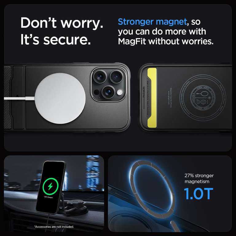 Spigen Rugged Armor MagFit Case iPhone 15 Pro Max Matte Black £13.99 at ...