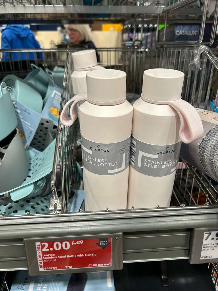 Crofton Stainless Steel Water Bottle 620ml - Only £2 at Aldi | hotukdeals