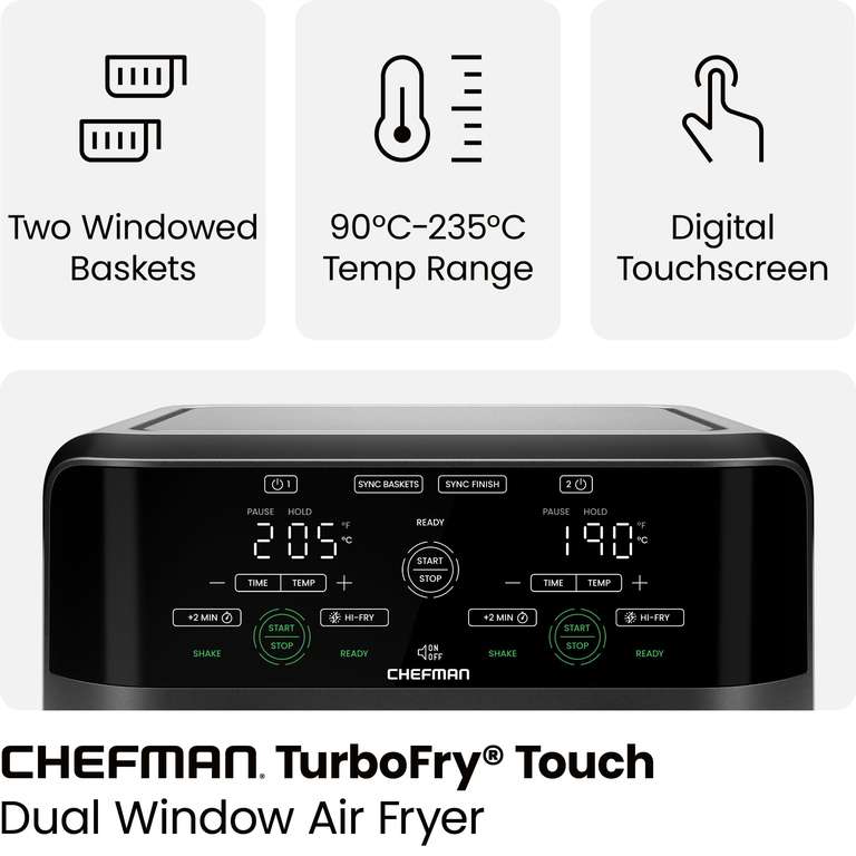 CHEFMAN 5.6L Dual Air Fryer (w/voucher) £54.99 Chefman Direct - hotukdeals