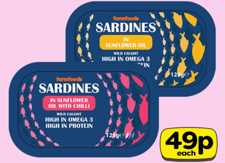 Sardines in Sunflower Oil with Chilli 125g for £0.49 at FarmFoods ...
