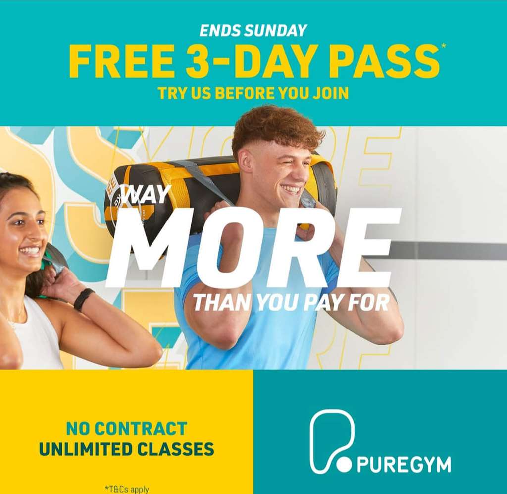Free 3 Day Pass With Promo Code At PureGym Hotukdeals