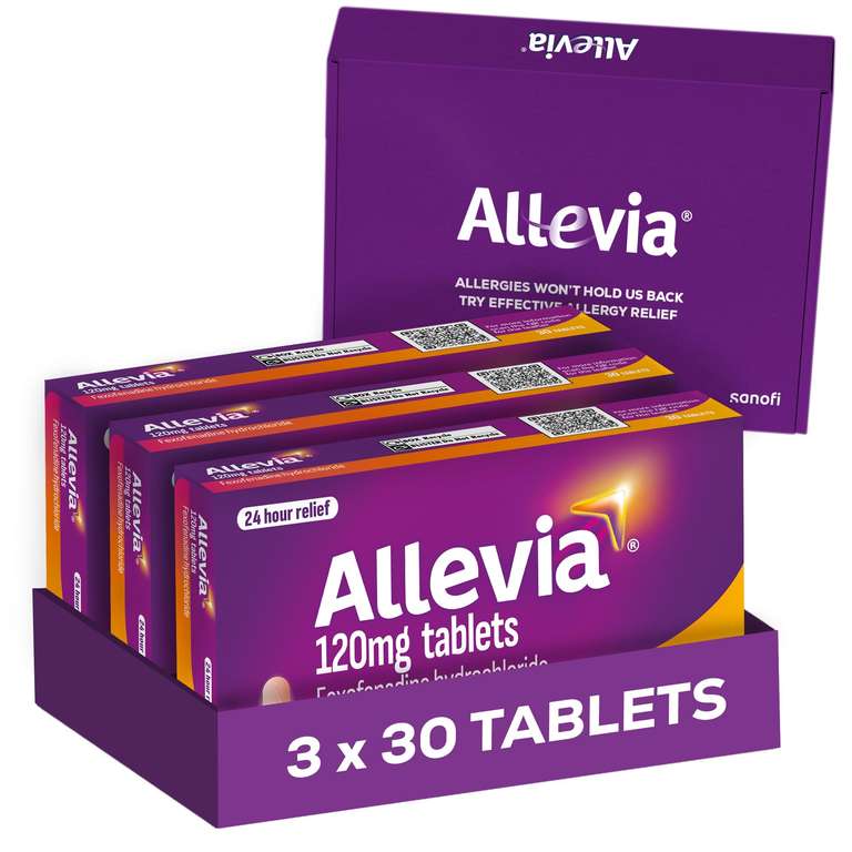 Allevia 120mg Allergy Relief Tablets 90 cts (3 Packs) £20.49 at Amazon ...