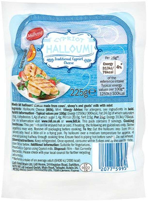 Milbona Halloumi Cheese 225g – Lidl Plus Price, at Lidl
