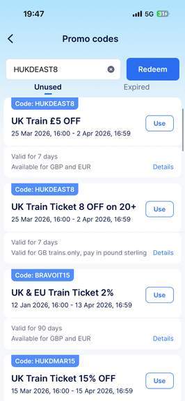 1-Year Railcard via app with code HUKDRC9 – Trainpal £26 at Trainpal ...