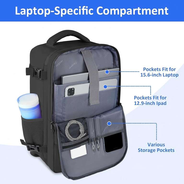 Taygeer Ryanair 40x30x20 Underseat Cabin Bag | Travel Backpack at Amazon
